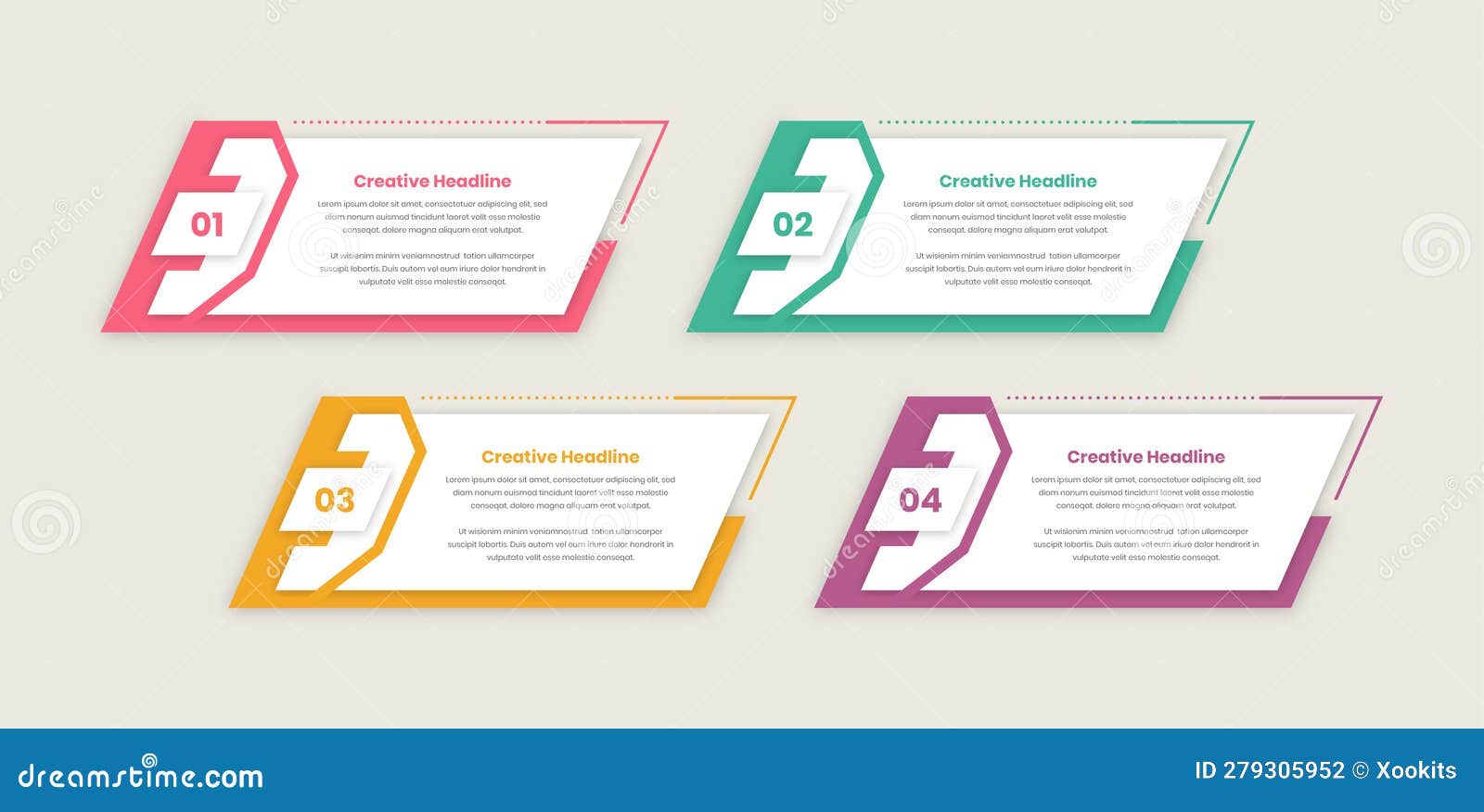 Modern Steps Infographic Template with Abstract Shape for Workflow ...