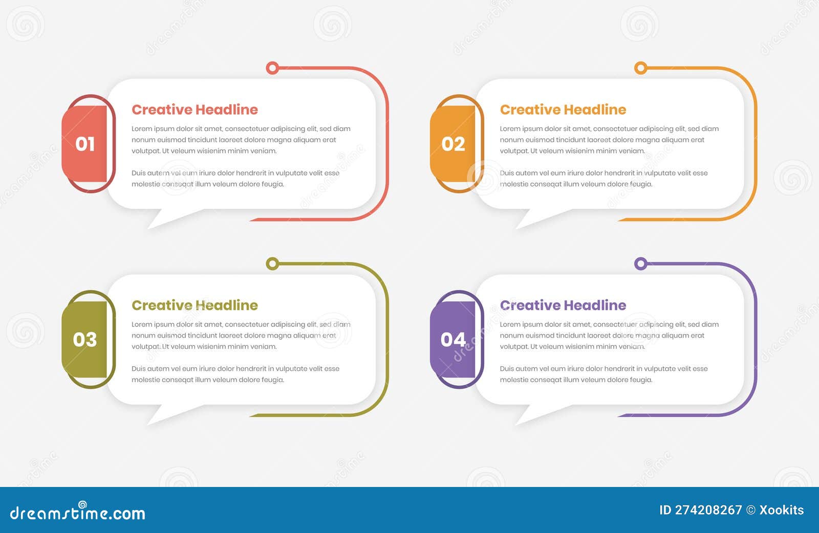 Modern Steps Infographic Text Presentation Template with Message Bubble ...