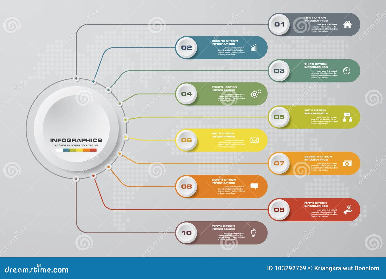 Modern 10 Steps Process. Simple&Editable Abstract Design Element Stock ...