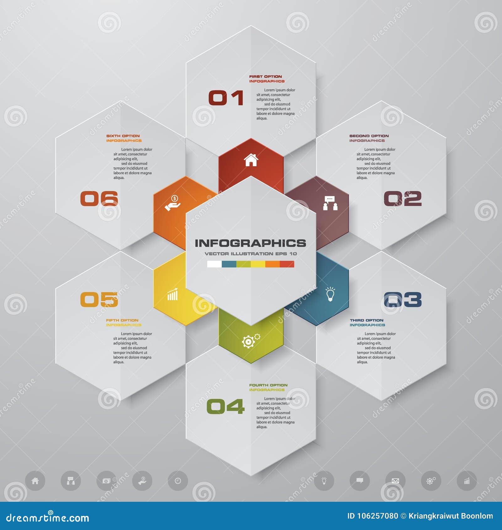Modern 6 Steps Process. Simple&Editable Abstract Design Element Stock ...