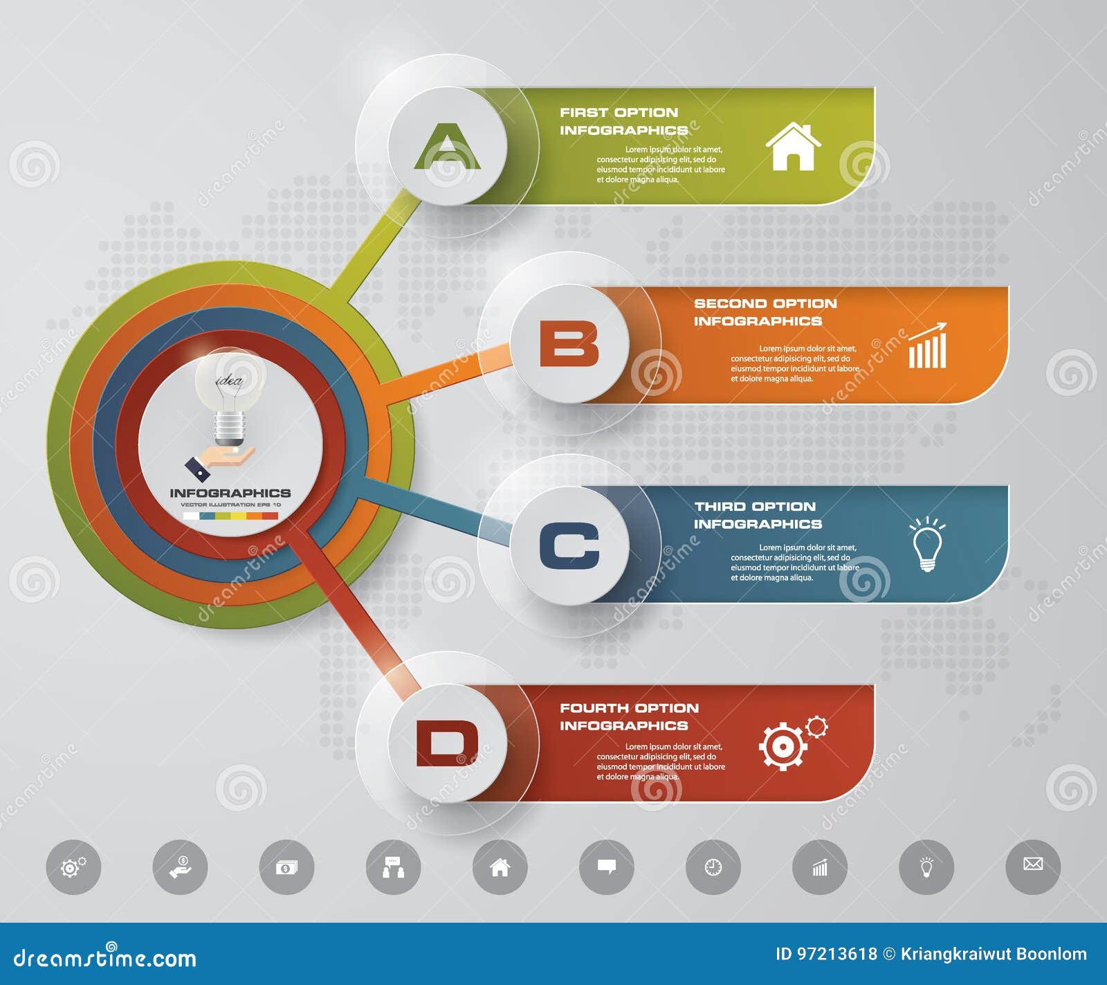 Modern 4 Steps Process. Simple&Editable Abstract Design Element Stock ...