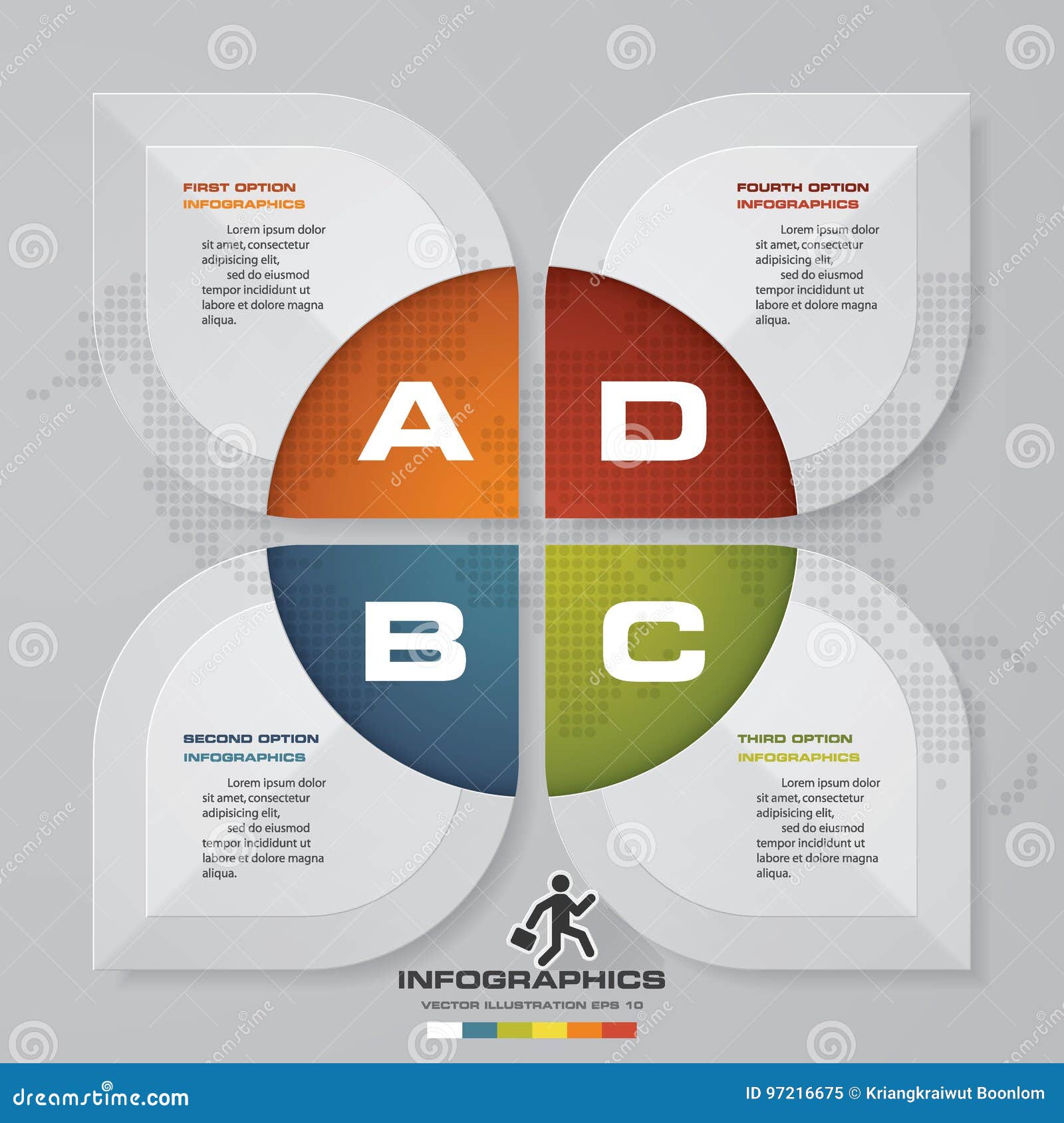 Modern 4 Steps Process. Simple&Editable Abstract Design Element Stock ...