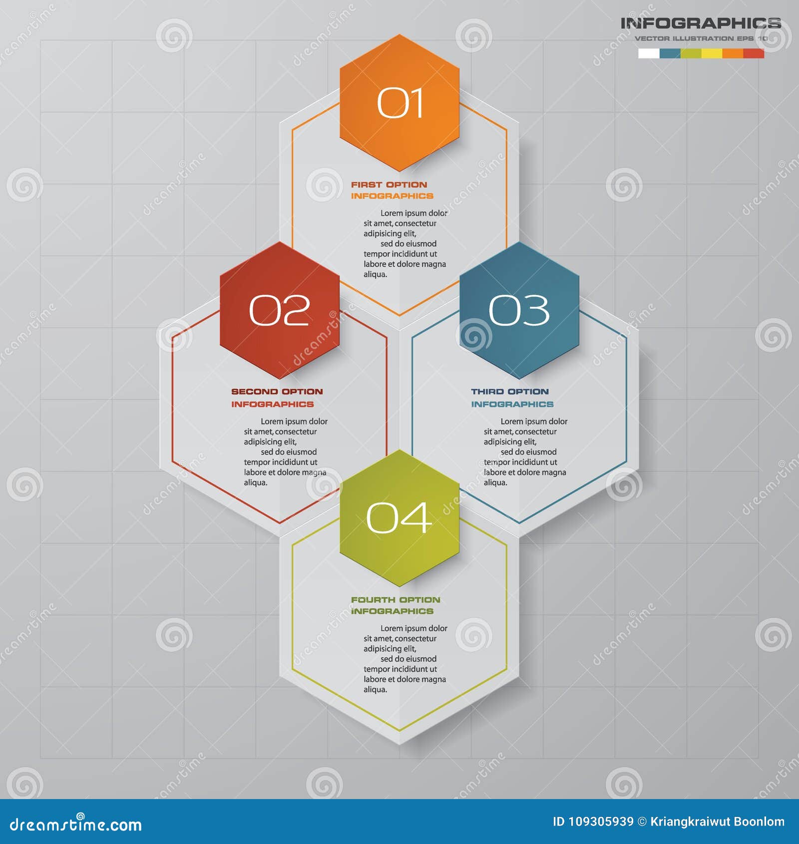 Modern 4 Steps Process. Simple&Editable Abstract Design Element Stock ...