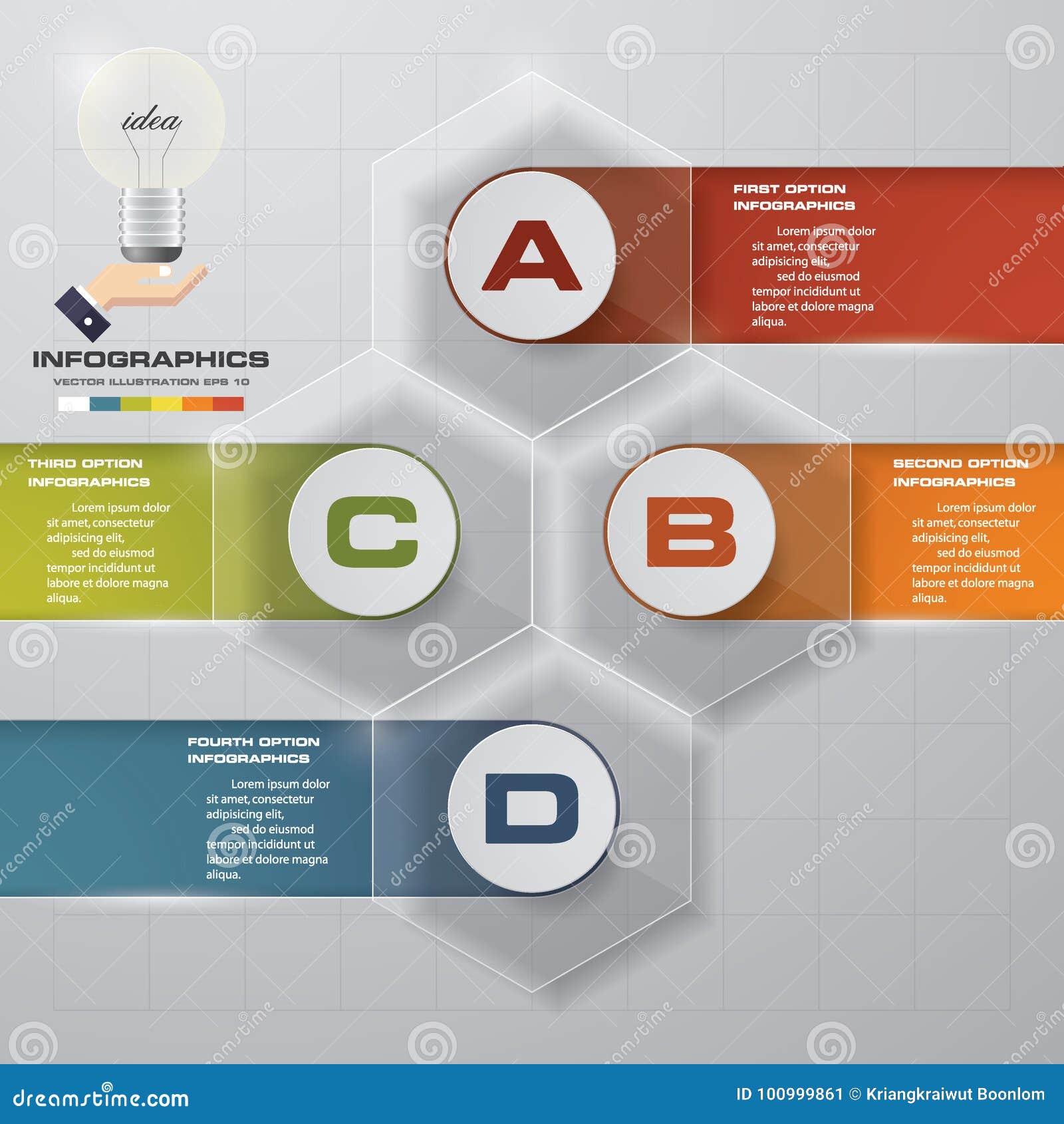Modern 4 Steps Process. Simple&Editable Abstract Design Element Stock ...