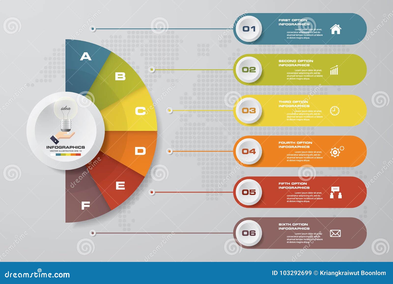 Modern 6 Steps Process. Simple&Editable Abstract Design Element Stock ...