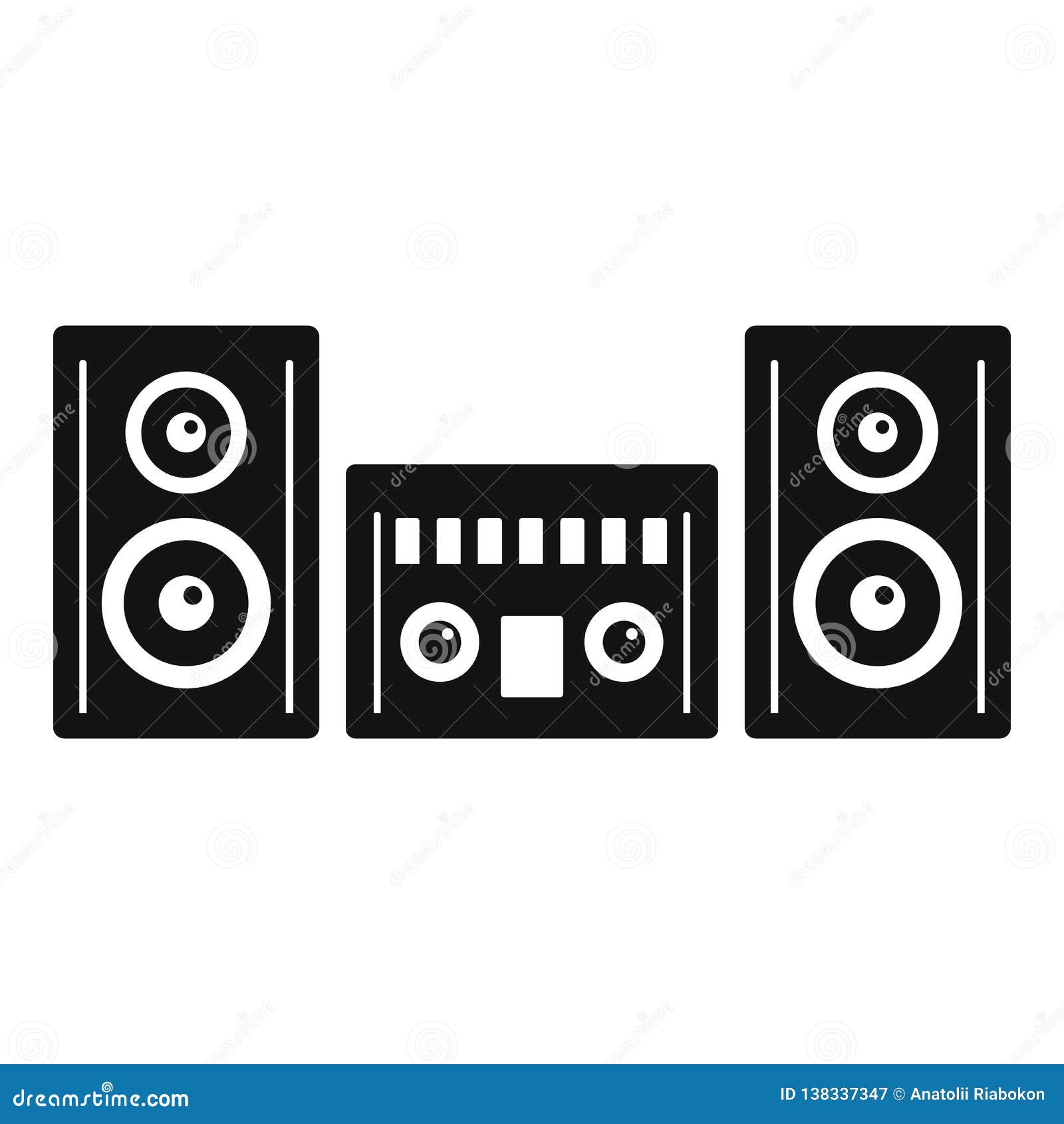 Modern Stereo System Icon, Simple Style Stock Vector - Illustration of ...