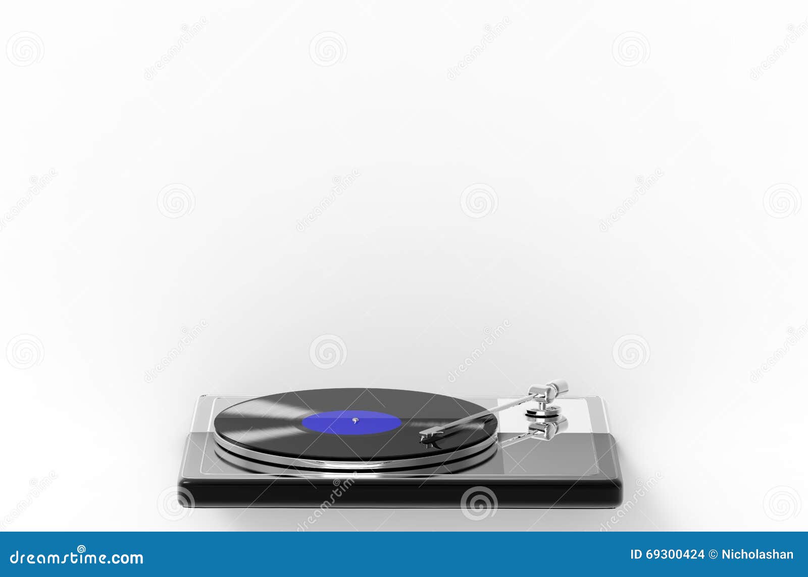 Modern Stereo Turntable Vinyl Record Player Isolated with White Stock ...
