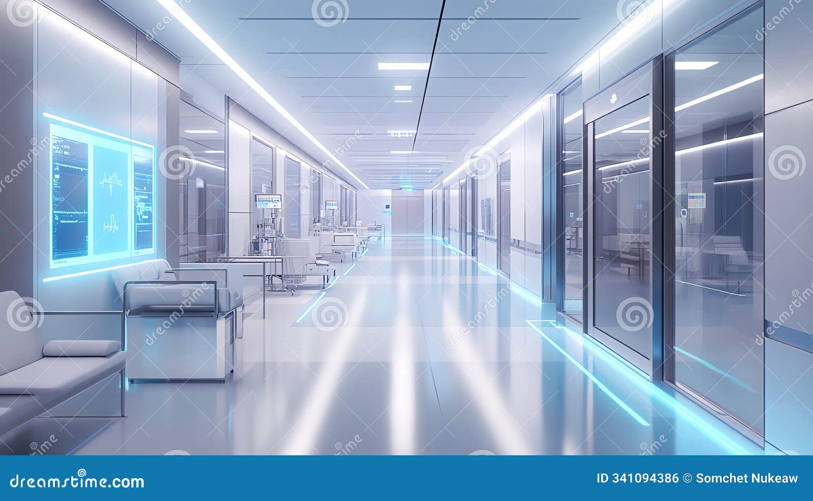 A Modern, Sterile Medical Imaging Room With A Futuristic MRI Machine ...