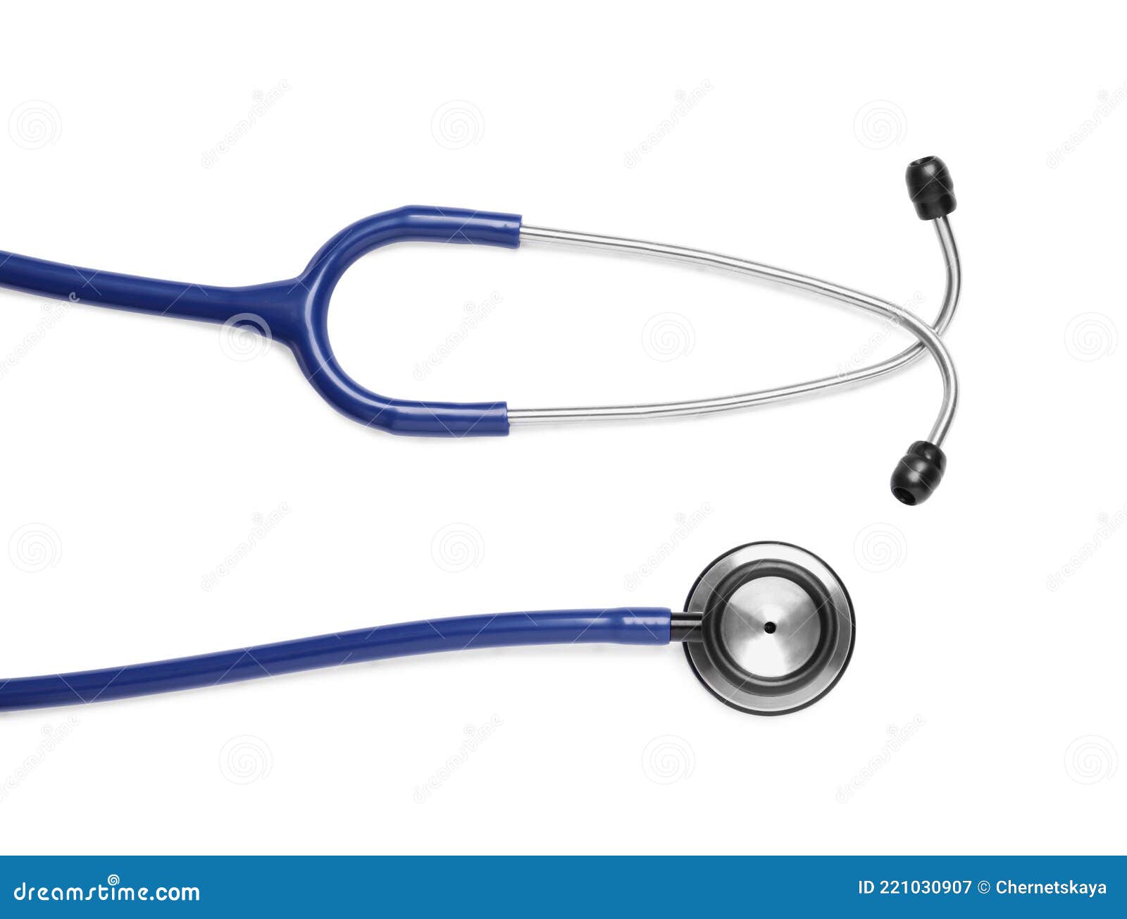 Modern Stethoscope on White, Top View Stock Image - Image of emergency ...