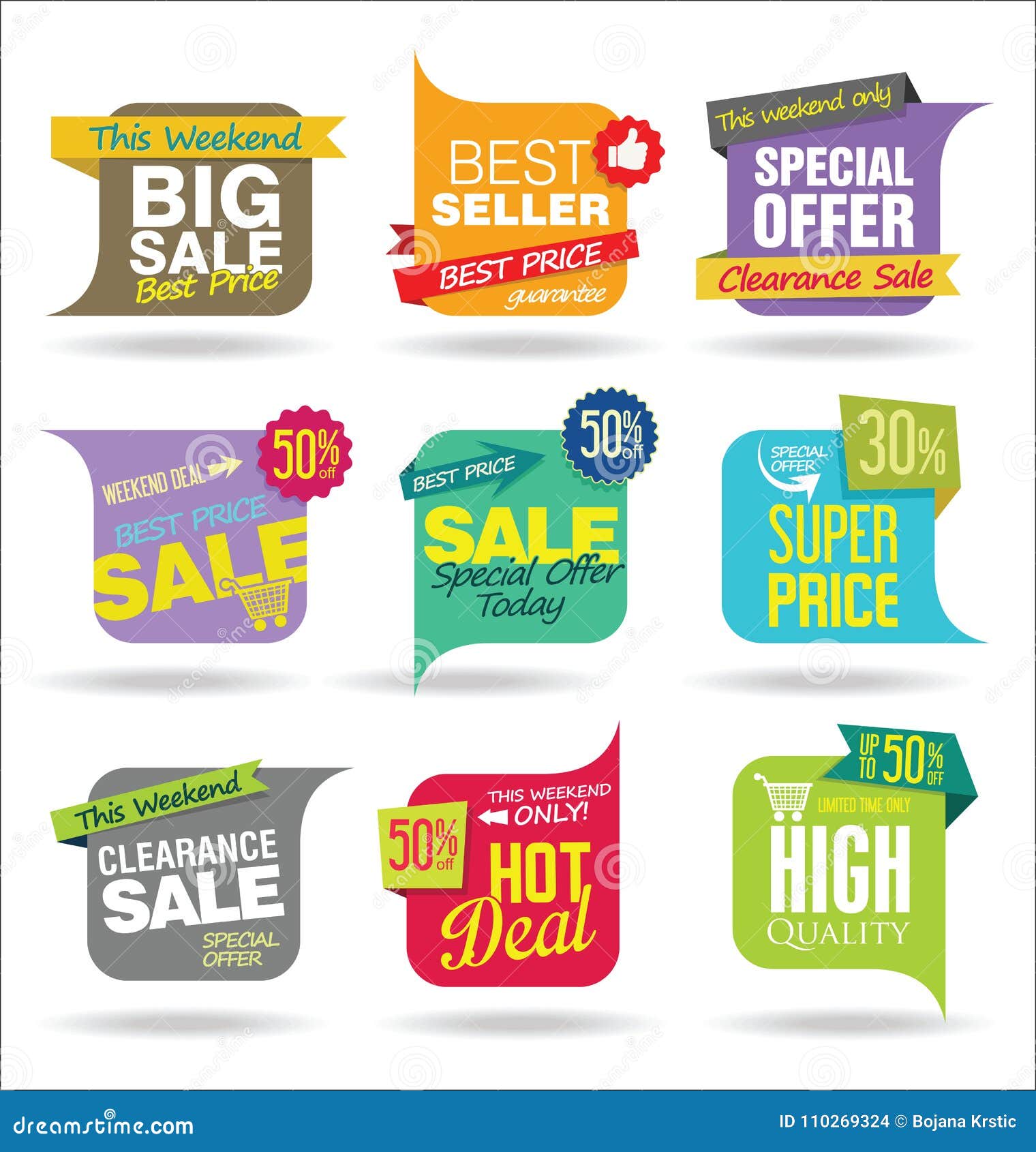 Modern Stickers and Tags Collection Illustration Stock Illustration ...