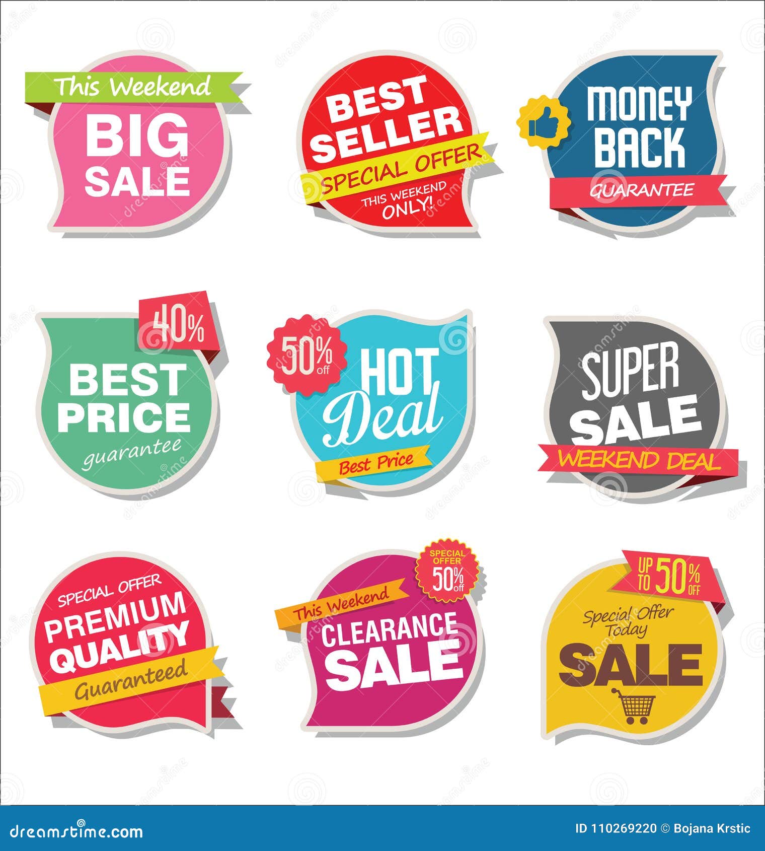 Modern Stickers and Tags Collection Illustration Stock Illustration ...