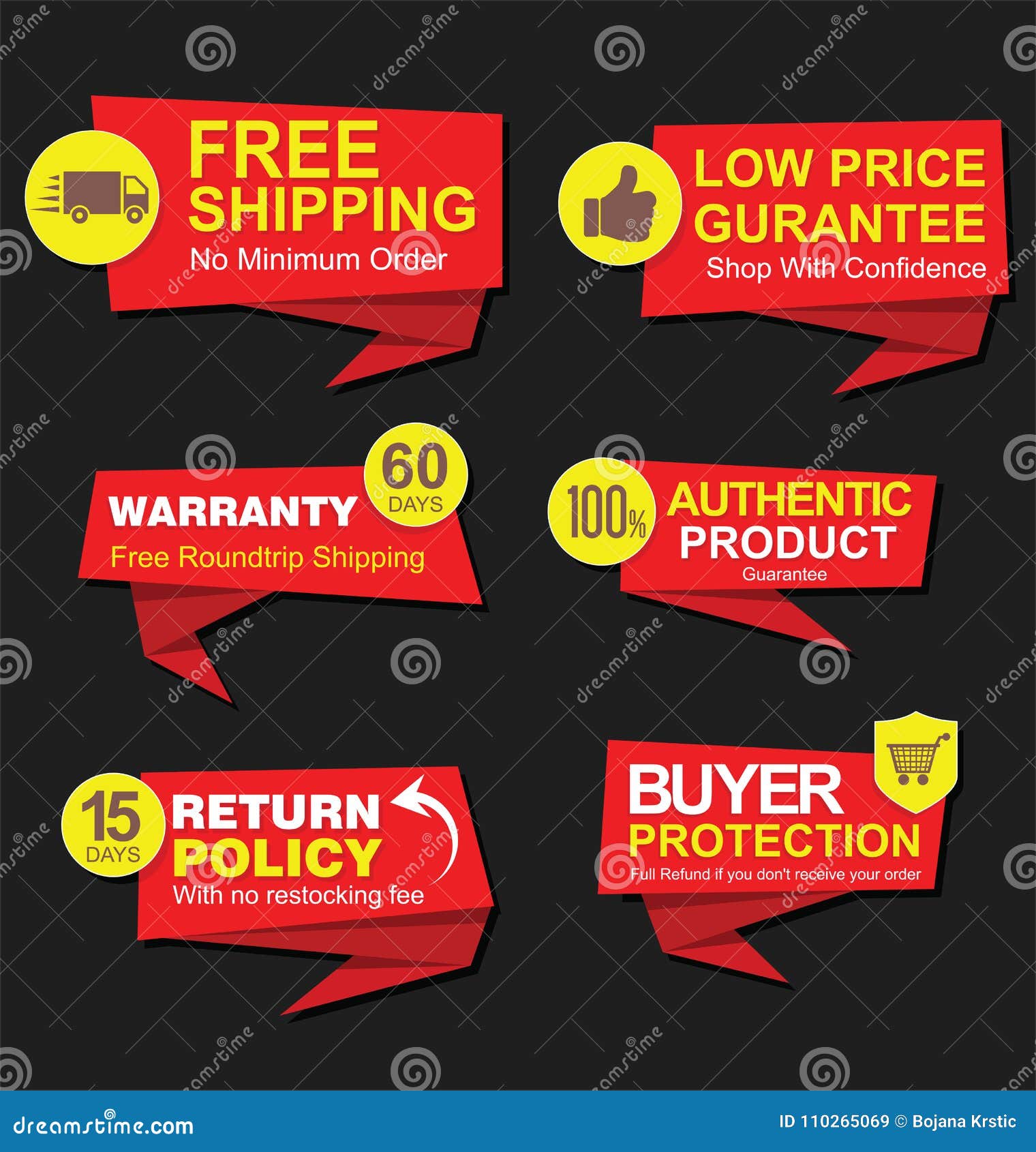 Modern Stickers and Tags Collection Illustration Stock Illustration ...