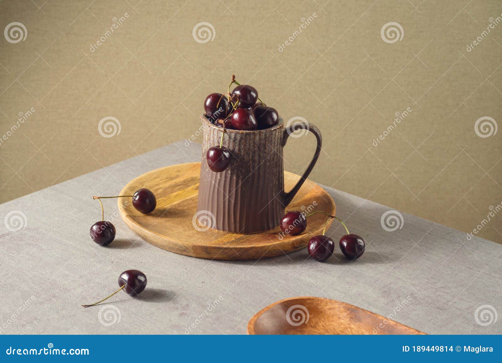 Modern Still Life Composition with Cherries Stock Photo - Image of ...