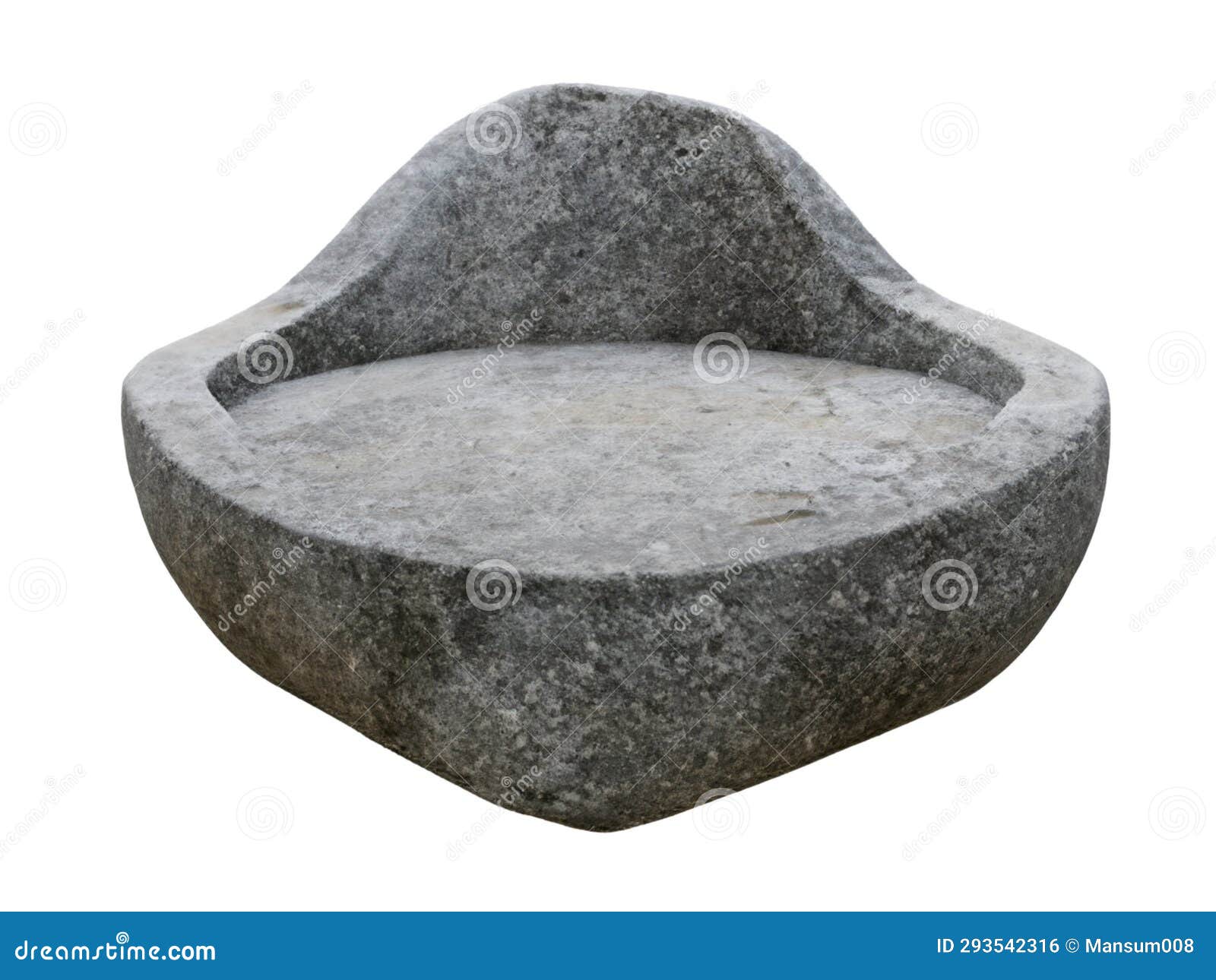 Modern Stone Bench Isolated on White Background Stock Photo - Image of ...