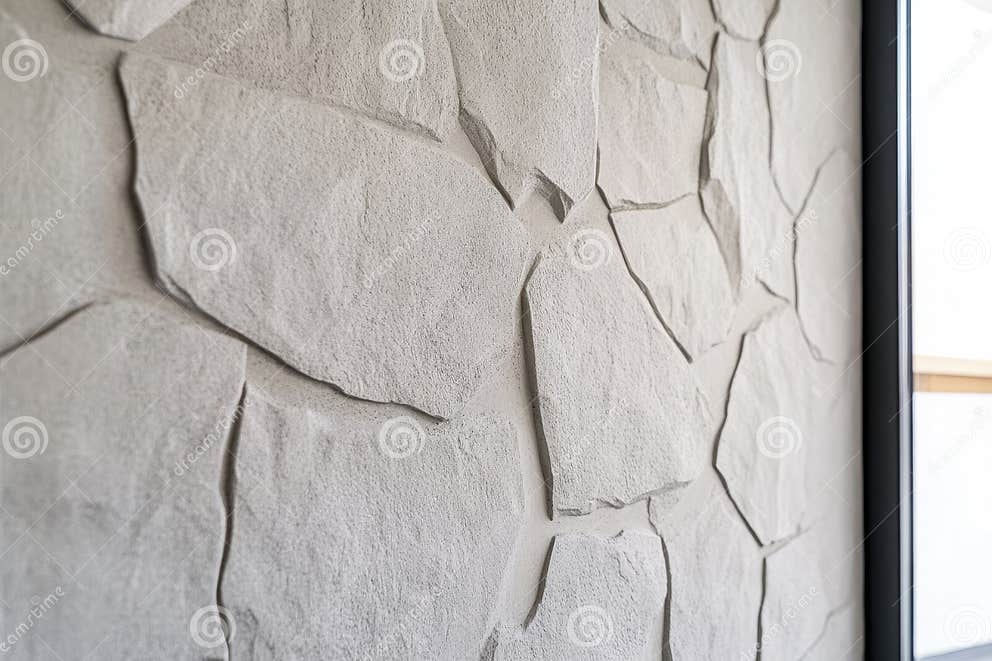 Modern Stone Cladding Creating a Textured Wall Design Stock Photo ...