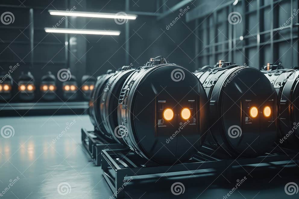 High-tech Storage Facility with Advanced Cylindrical Containers ...