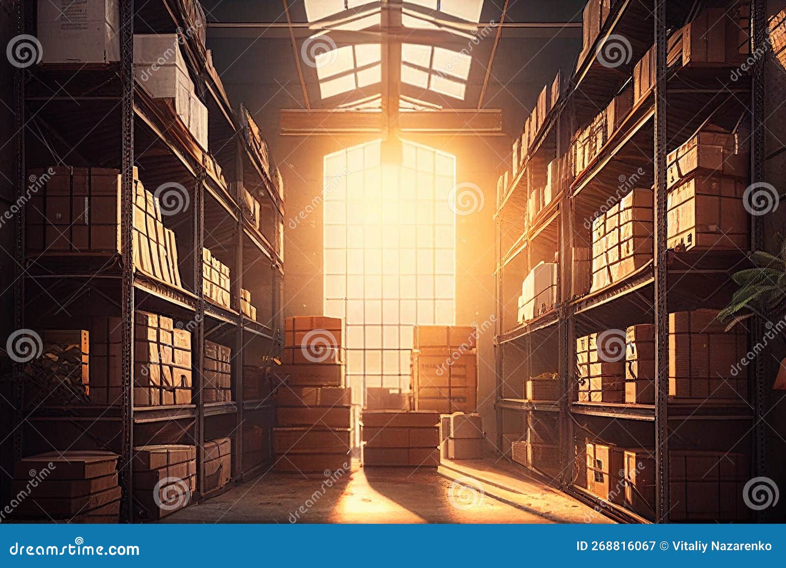Modern Storage with Boxes on the Shelves. AI Generated. Stock Image ...