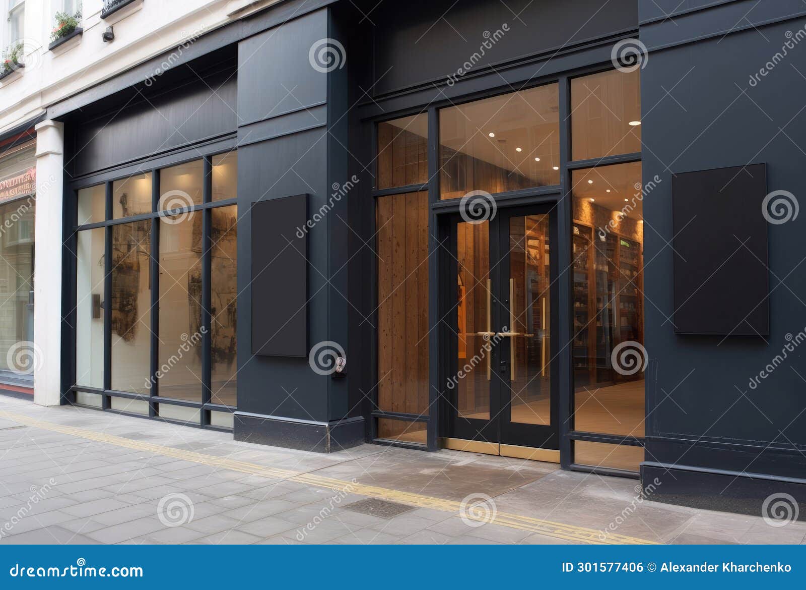 Modern Store Entrance with Blank Signboard for Your Design Extreme ...