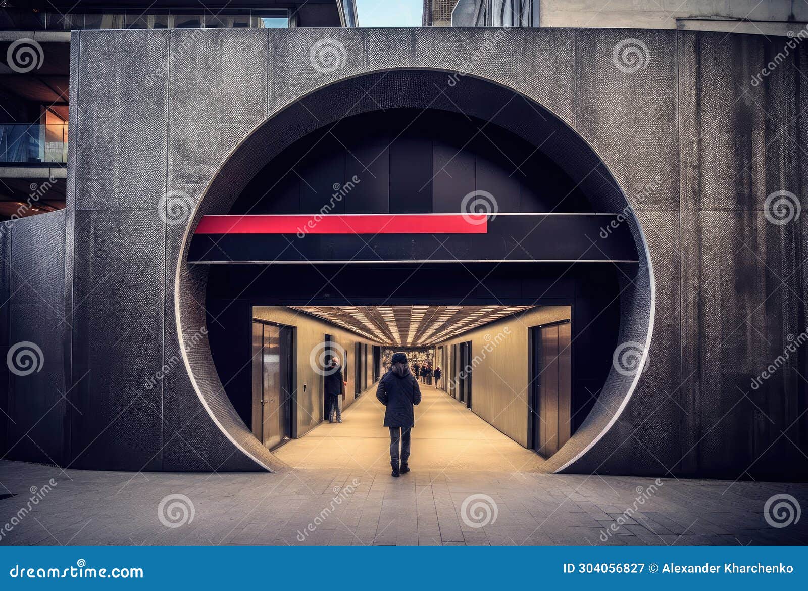 Modern Store Entrance with Blank Signboard for Your Design. Generative ...