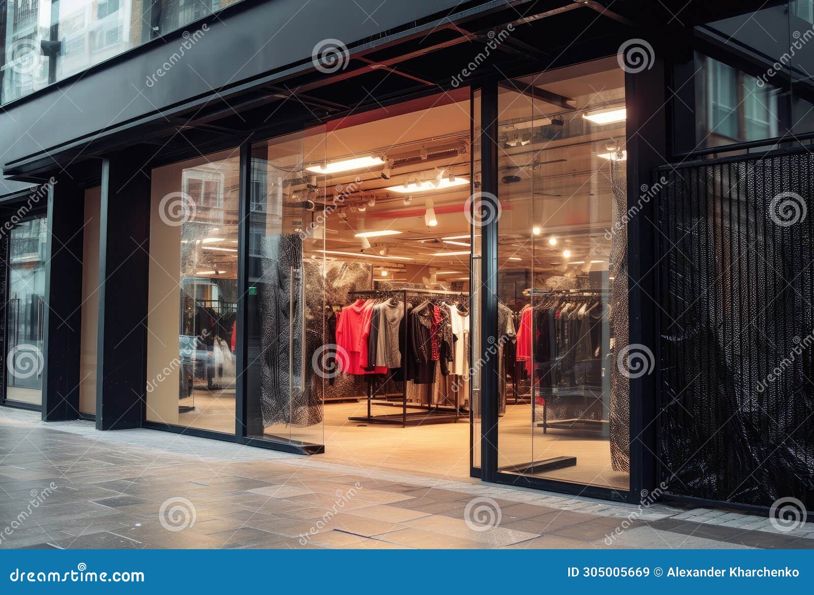 Modern Store Entrance with Blank Signboard for Your Design. Generative ...