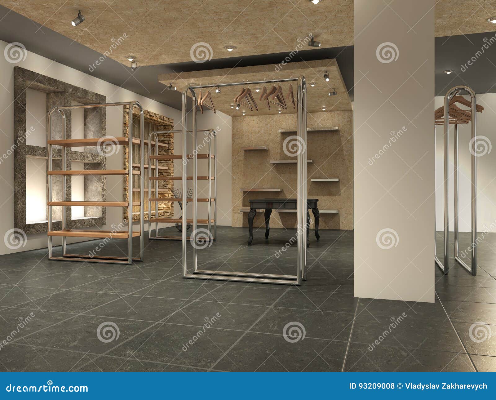Modern Store Interior Empty, Stock Illustration - Illustration of ...
