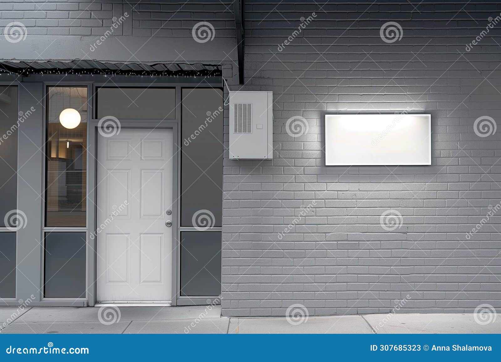 Modern Storefront with Blank Billboard for Branding and Advertising ...