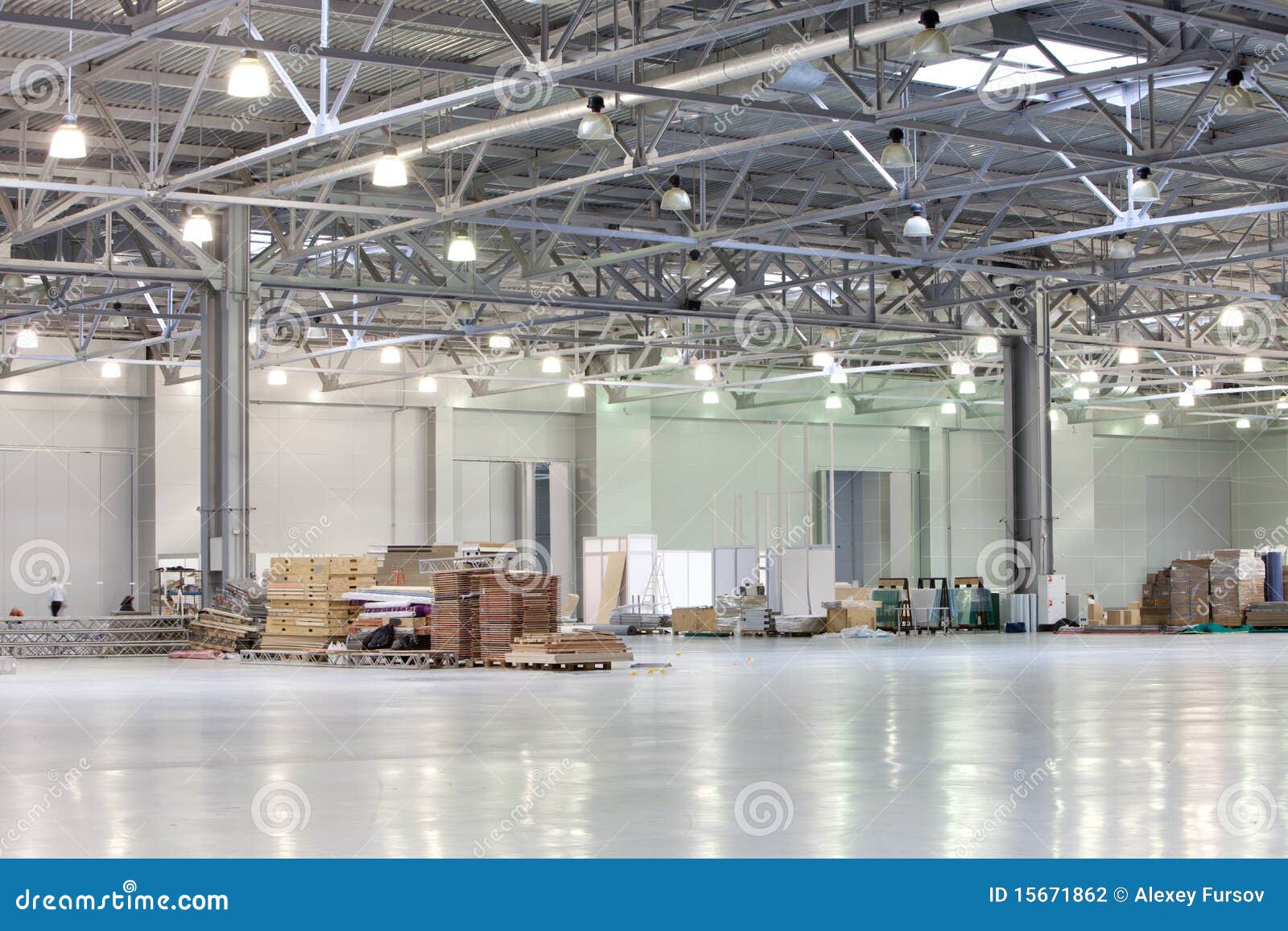 Modern storehouse stock photo. Image of hall, light, concept - 15671862