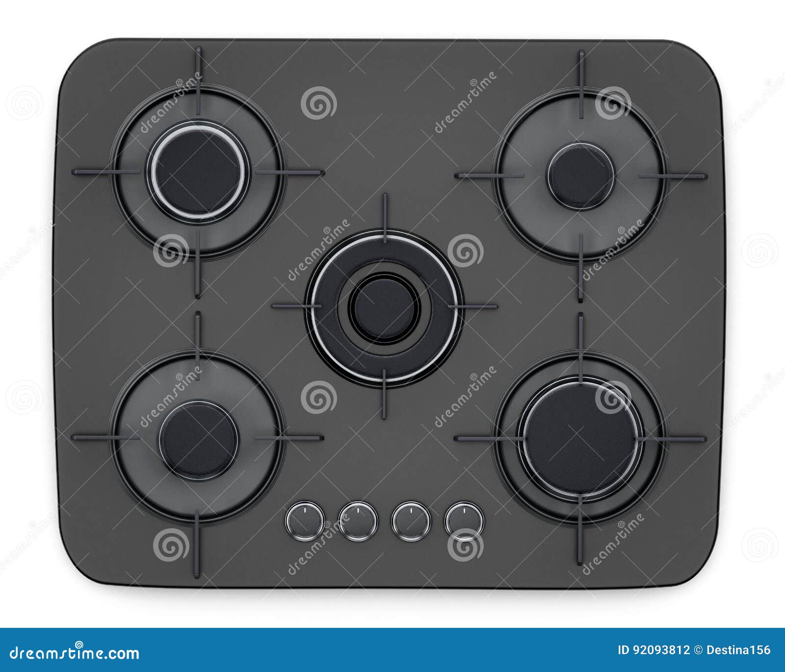 Modern Stove on White Background. 3D Illustration Stock Illustration ...
