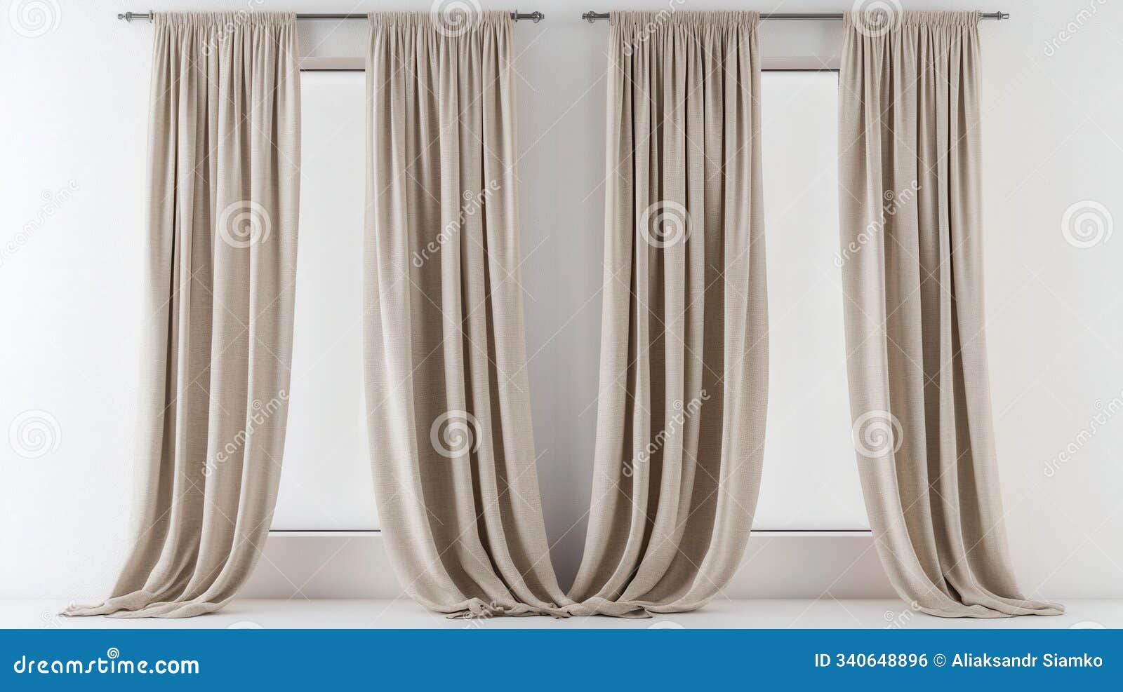 Modern Straight Curtains Isolated for Interior Design Concepts Stock ...