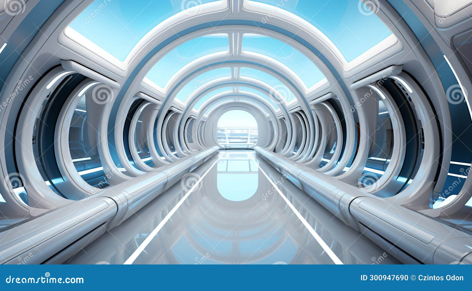 Modern, Streamlined Tunnel System with Clean Shapes. the Futuristic ...