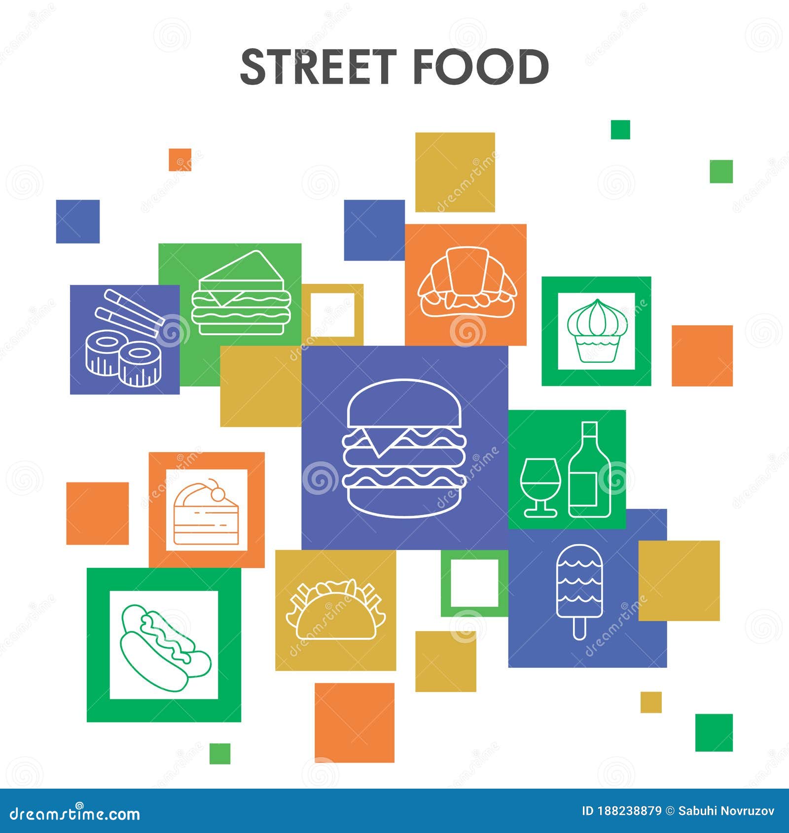 Modern Street Food Infographic Design Template. Takeout Food ...