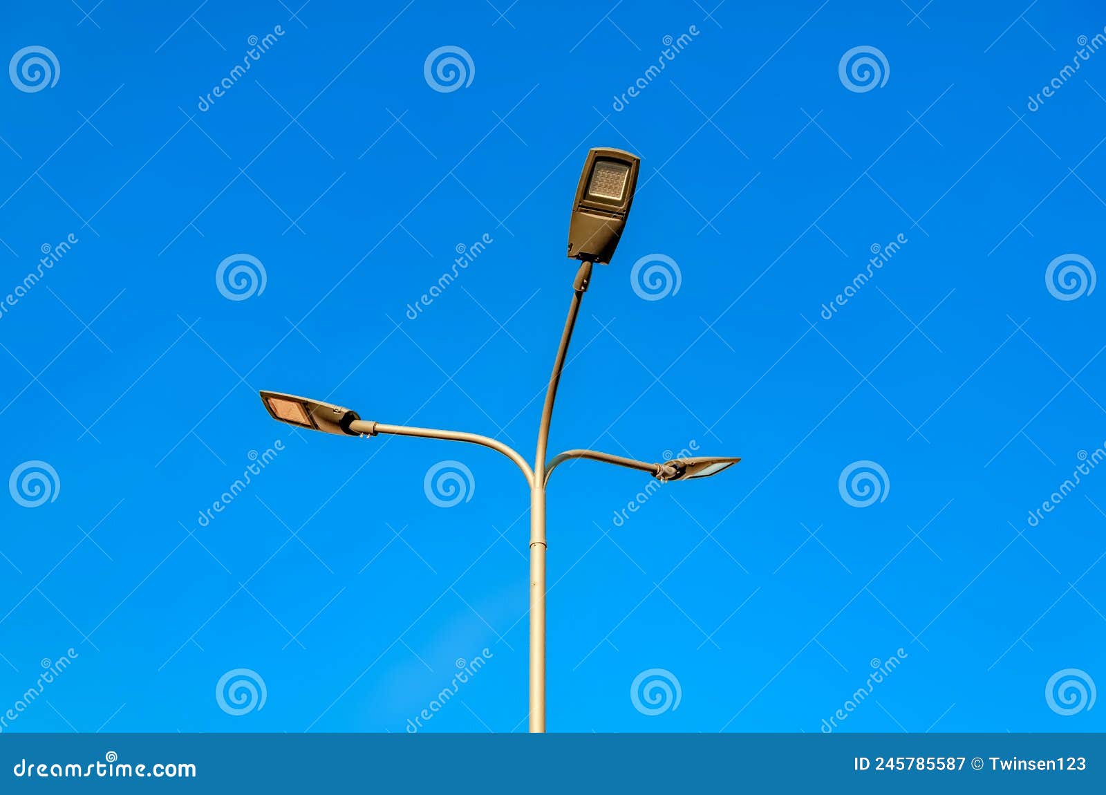 Modern Street Lighting. Lantern with Three LED Lamps Stock Image ...