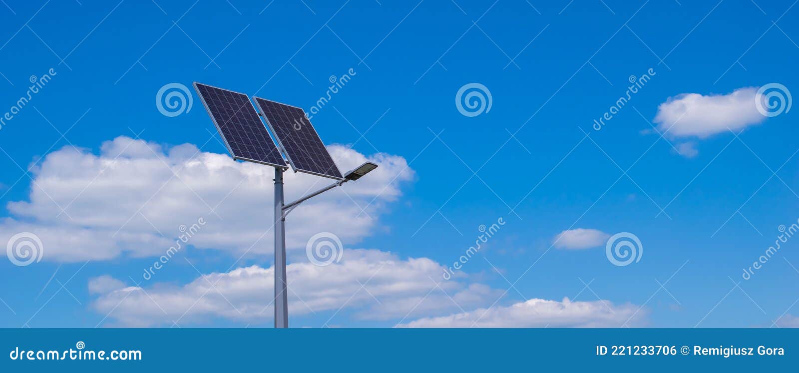 Modern Street Lighting Pole with Solar Panel Stock Photo - Image of ...