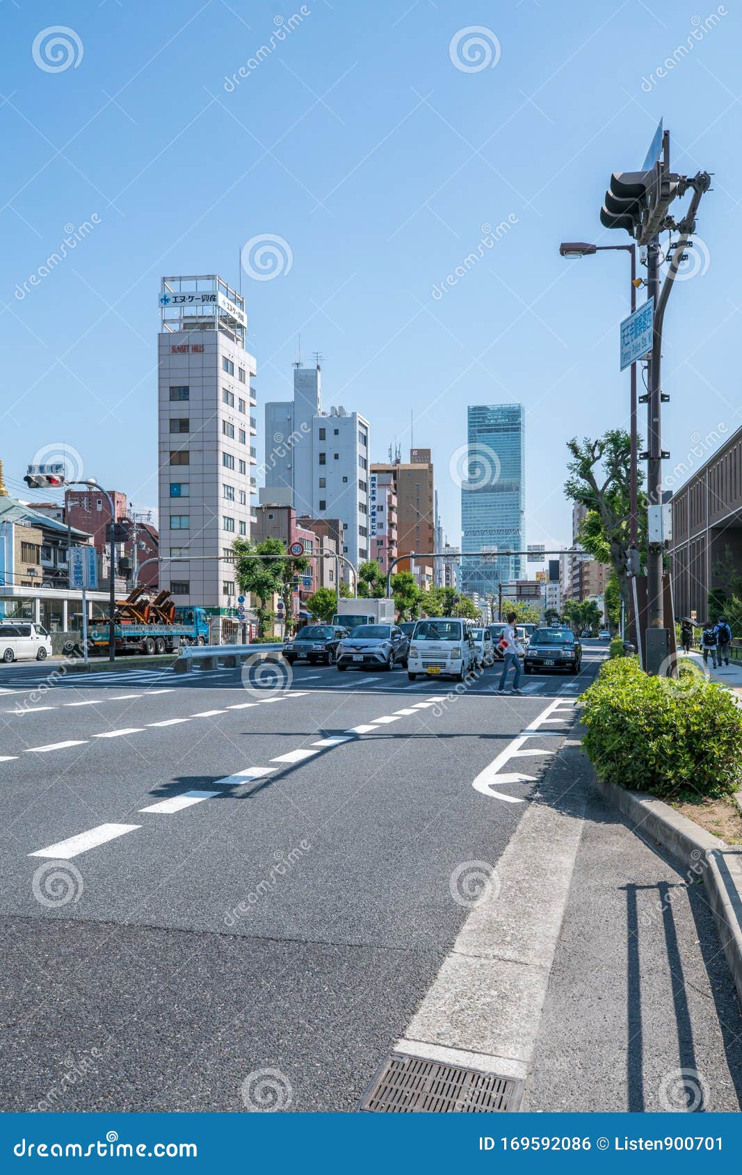 Modern Street View in Osaka, Japan Editorial Photo - Image of building ...