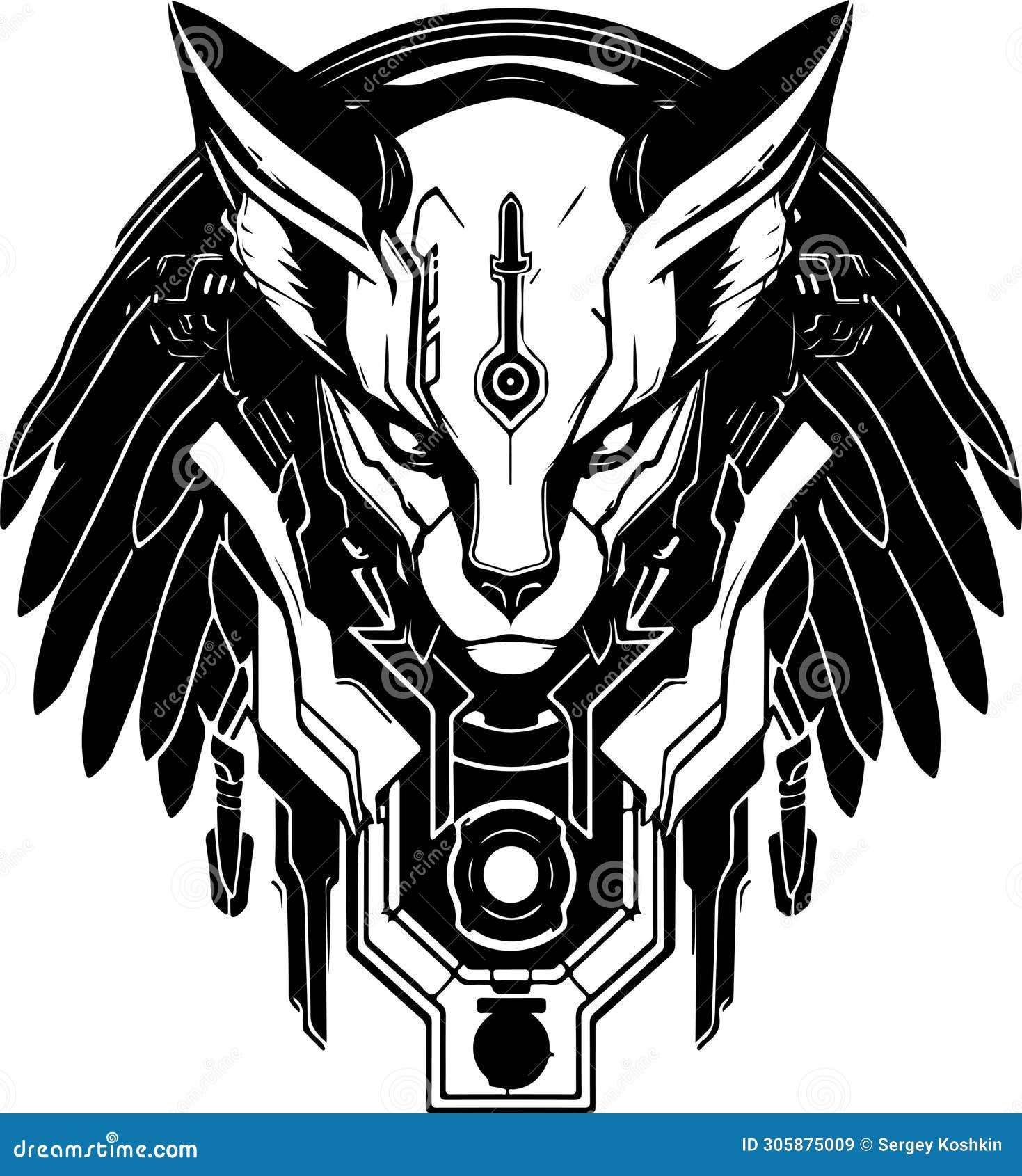 Modern Strict Logo Template of Abstract Cat or Sphinx Head. Vector ...