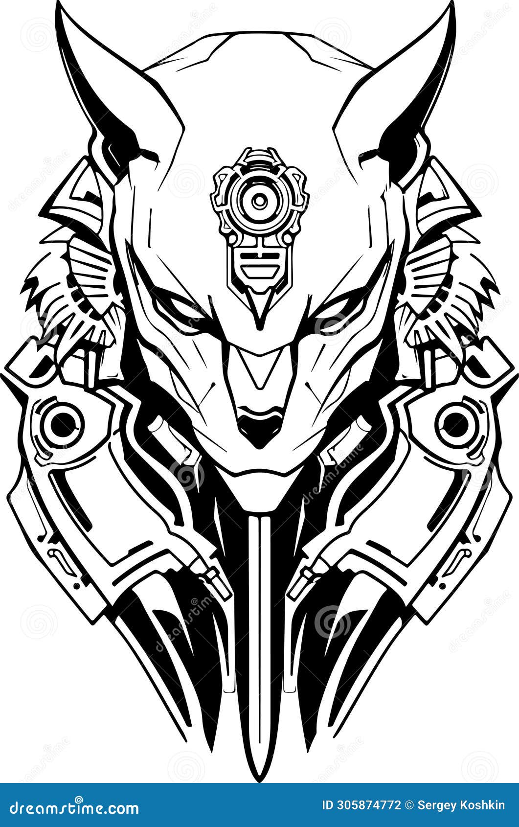 Modern Strict Logo Template of Abstract Cat or Sphinx Head. Vector ...