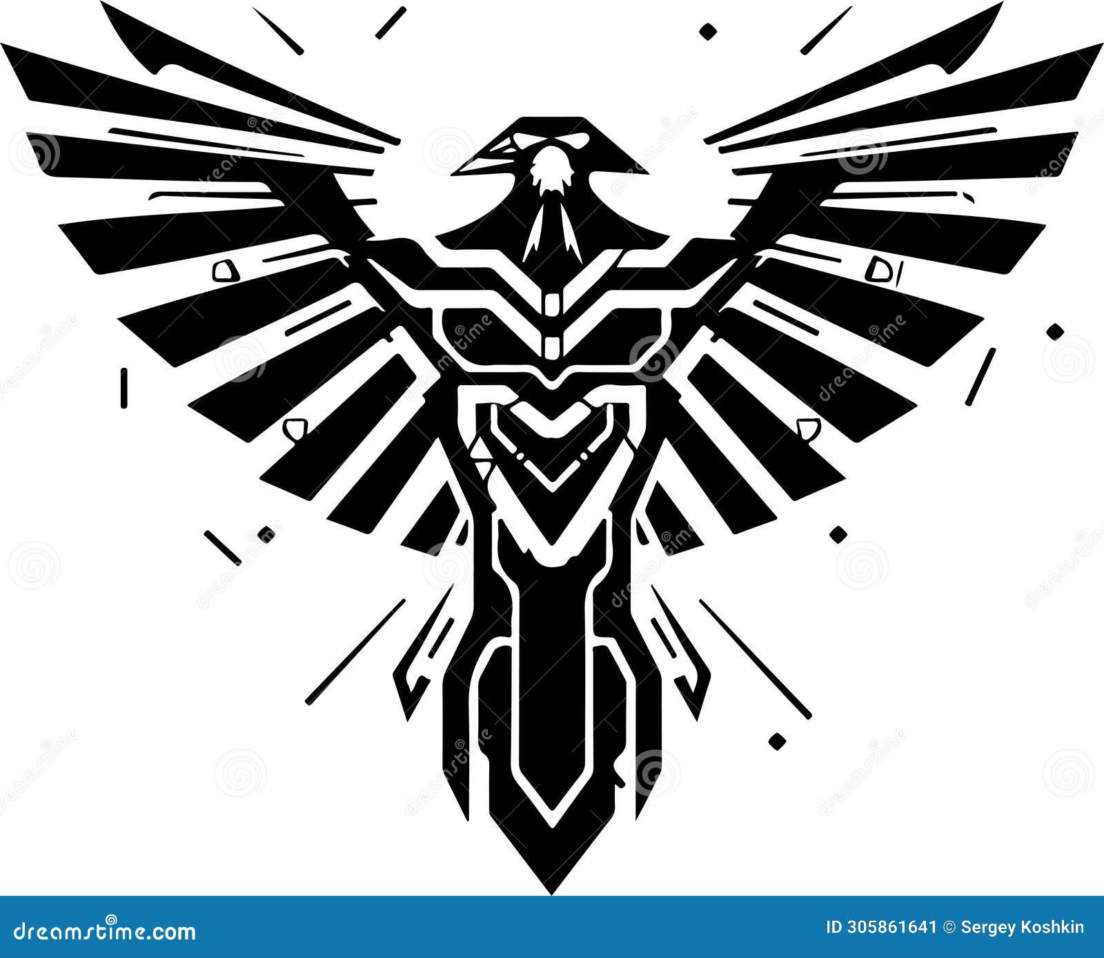Modern Strict Logo Template of Abstract Hawk, Eagle Shape with Wings ...
