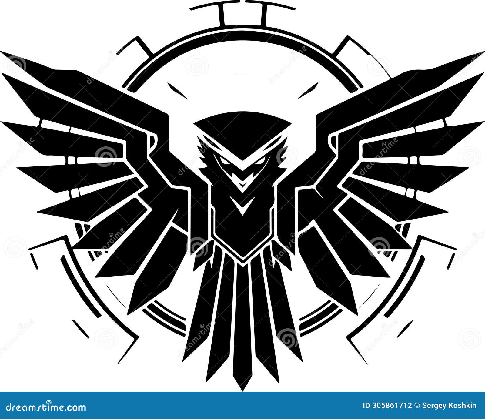 Modern Strict Logo Template of Abstract Hawk, Eagle Shape with Wings ...