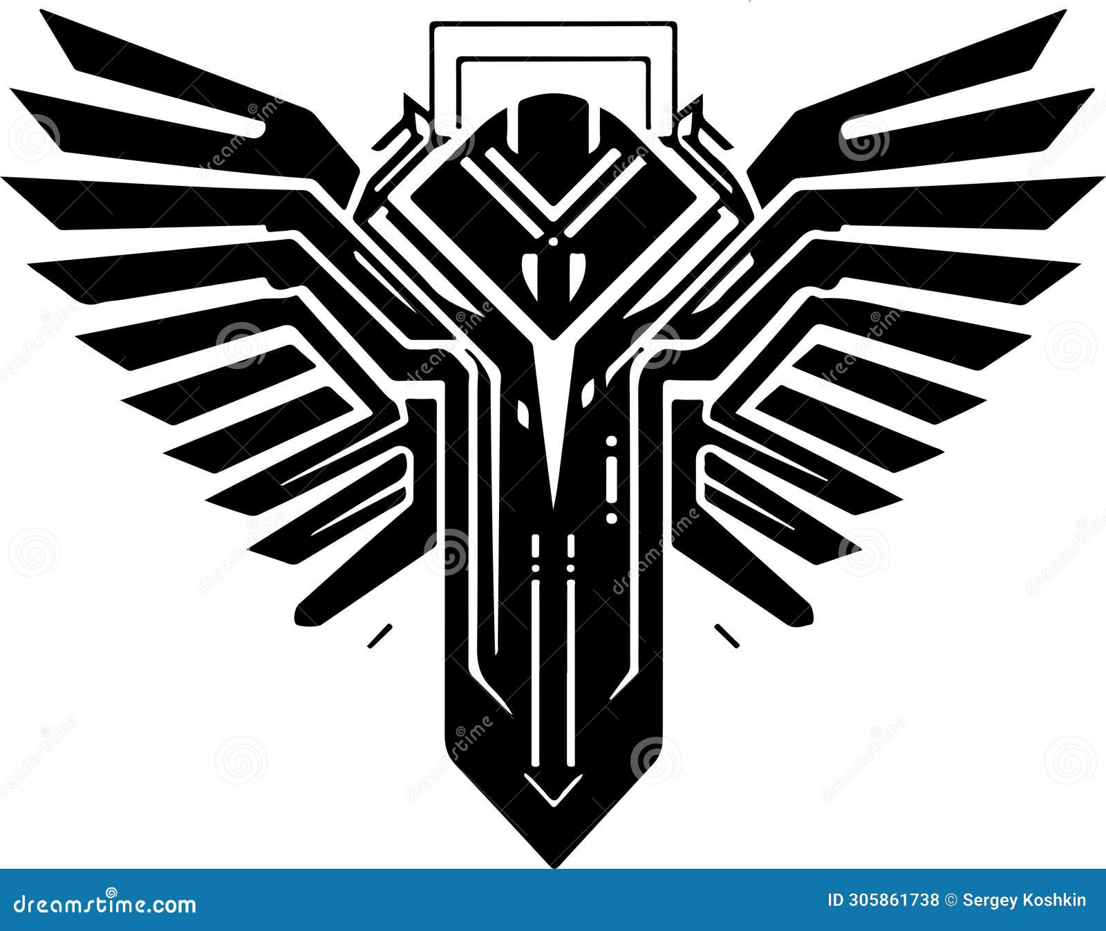Modern Strict Logo Template of Abstract Hawk, Eagle Shape with Wings ...