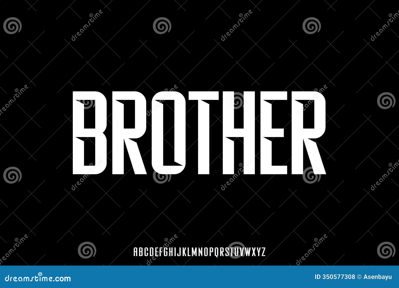 Modern Strong Condensed Brother Sans Serif Alphabet Display Font Vector ...