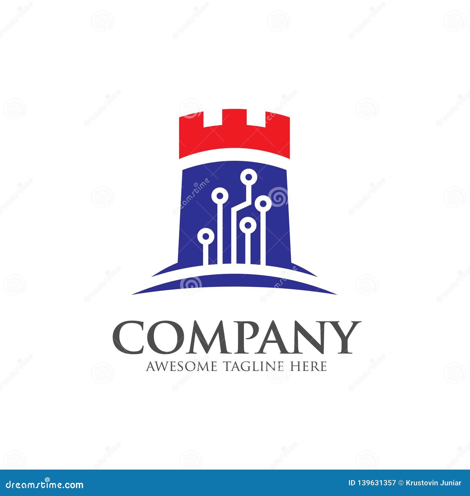 Logo Castle Tech Vector Concept Element Stock Vector - Illustration of ...
