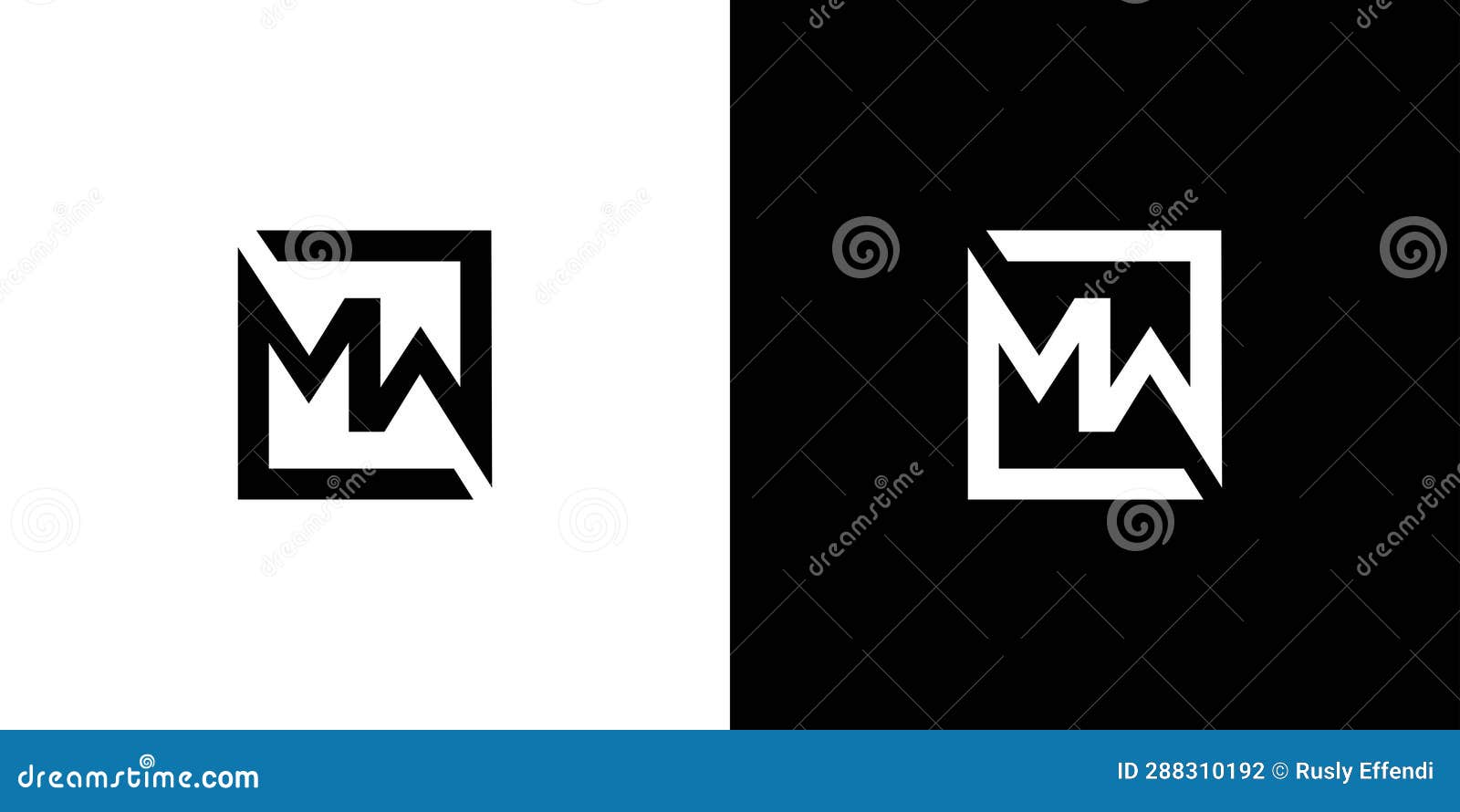 .Modern and Strong MW Logo Design Stock Vector - Illustration of simple ...