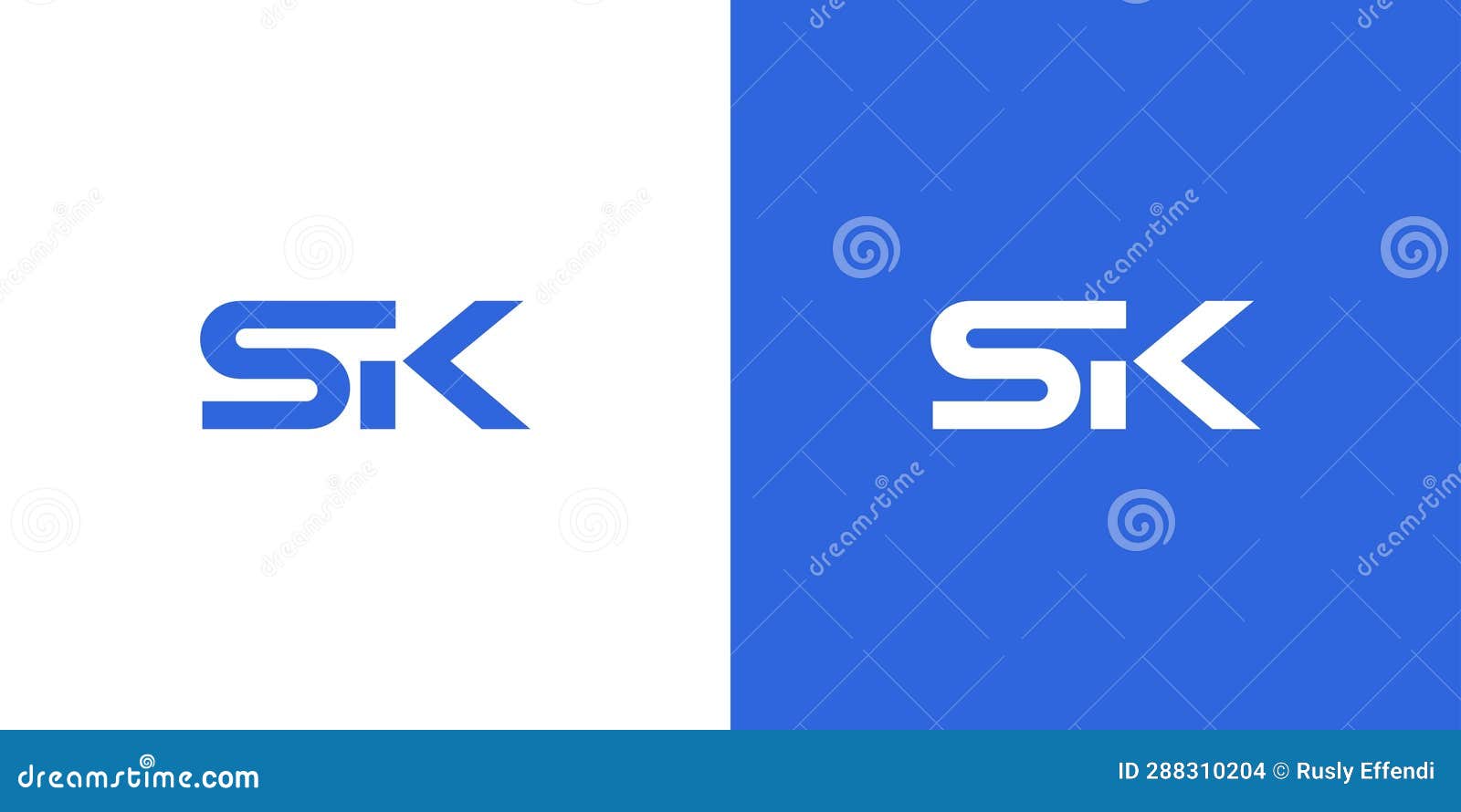 Modern and Strong SK Logo Design Stock Vector - Illustration of letter ...