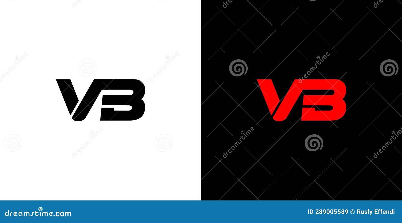 Modern and Strong VB Logo Design Stock Illustration - Illustration of ...