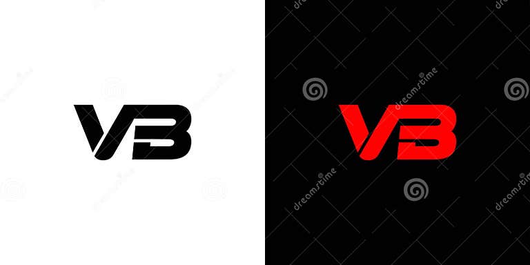 Modern and Strong VB Logo Design Stock Illustration - Illustration of ...