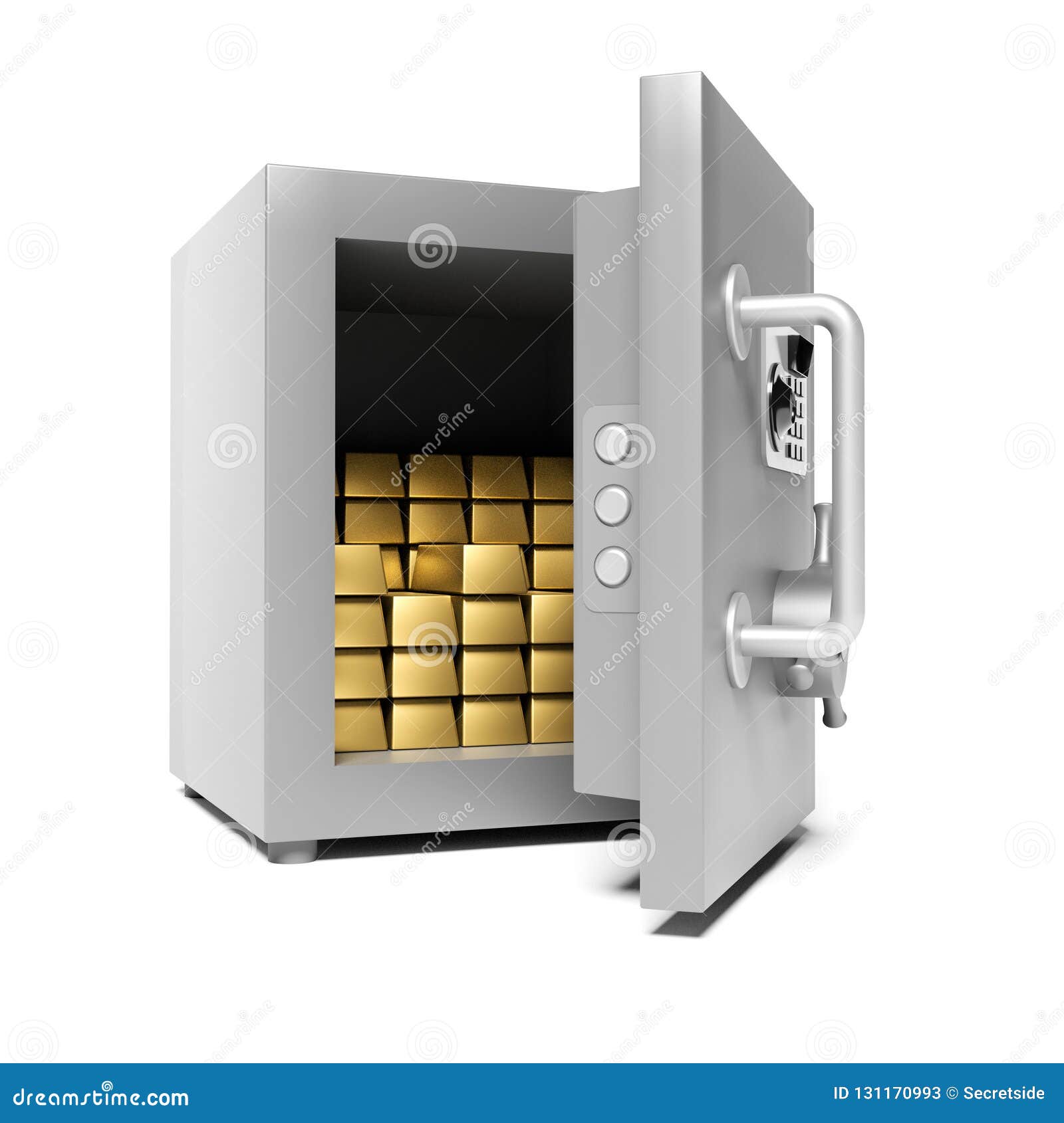 Strongbox with gold inside stock illustration. Illustration of inside ...