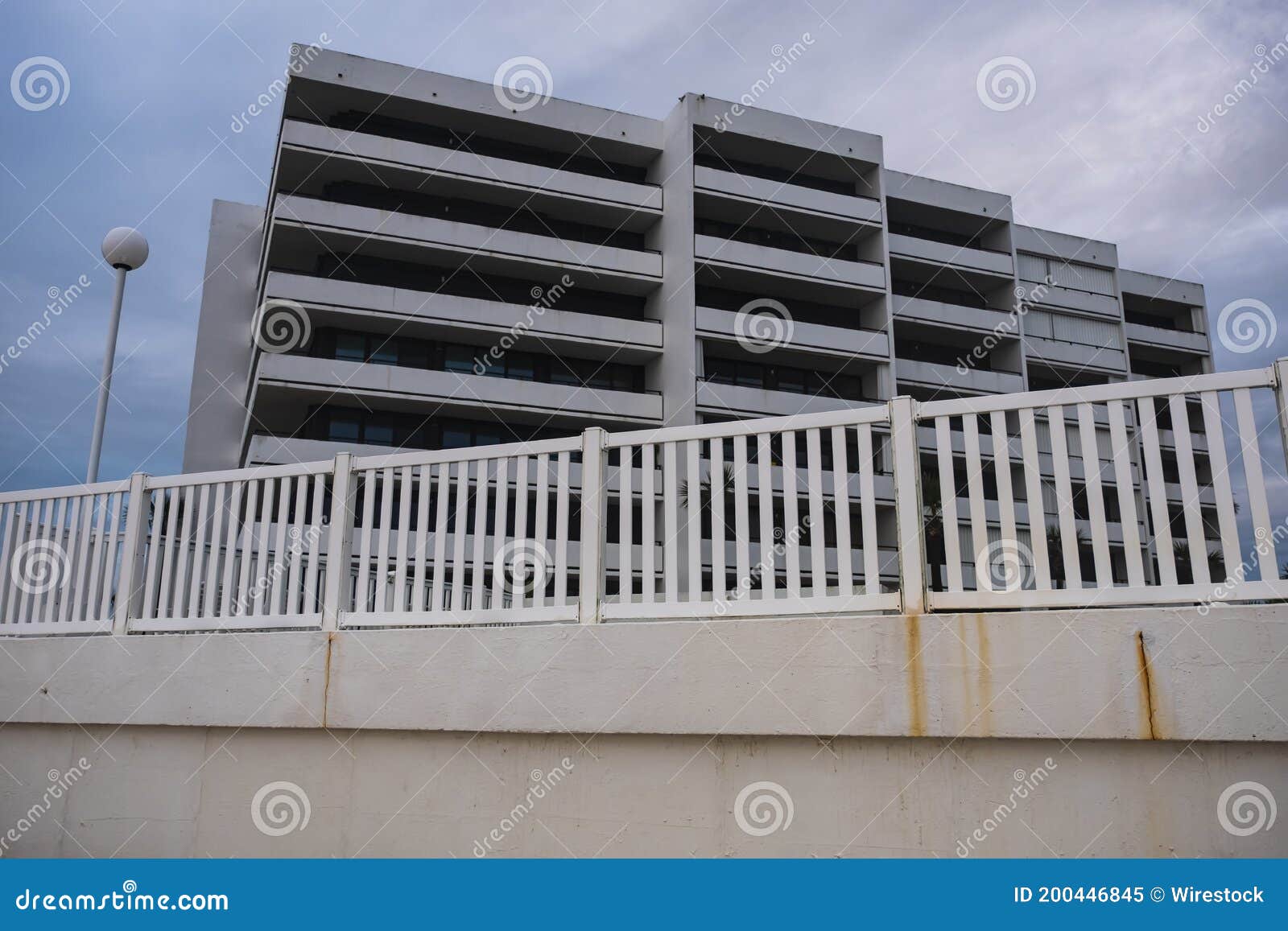 Modern Structural Building Behind a Gate Stock Image - Image of urban ...
