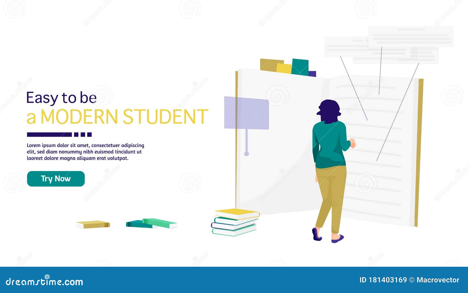 Modern Students Flat Background Stock Vector - Illustration of modern ...