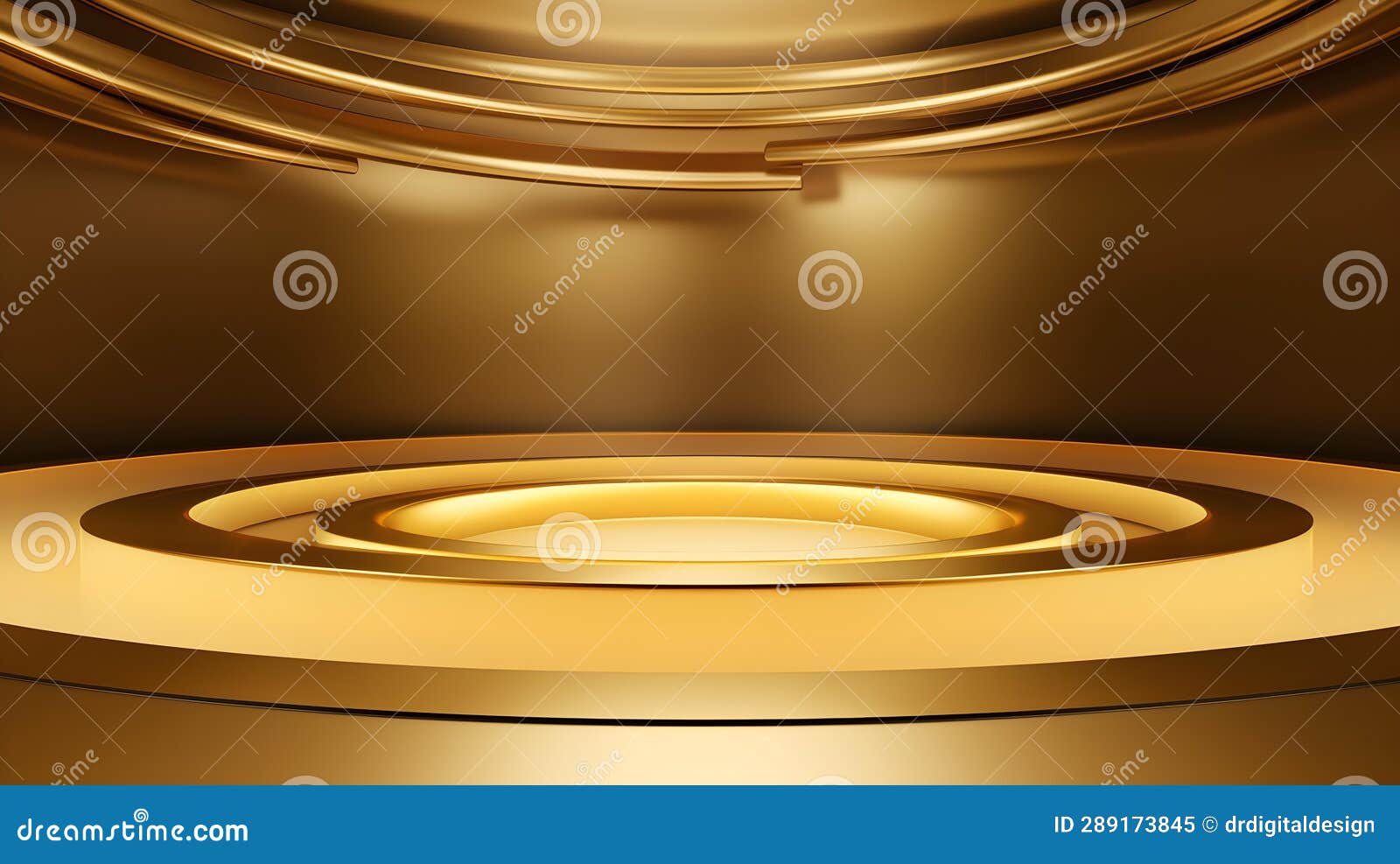 Modern Studio Background in Golden Colors. Elegant Room for Product ...