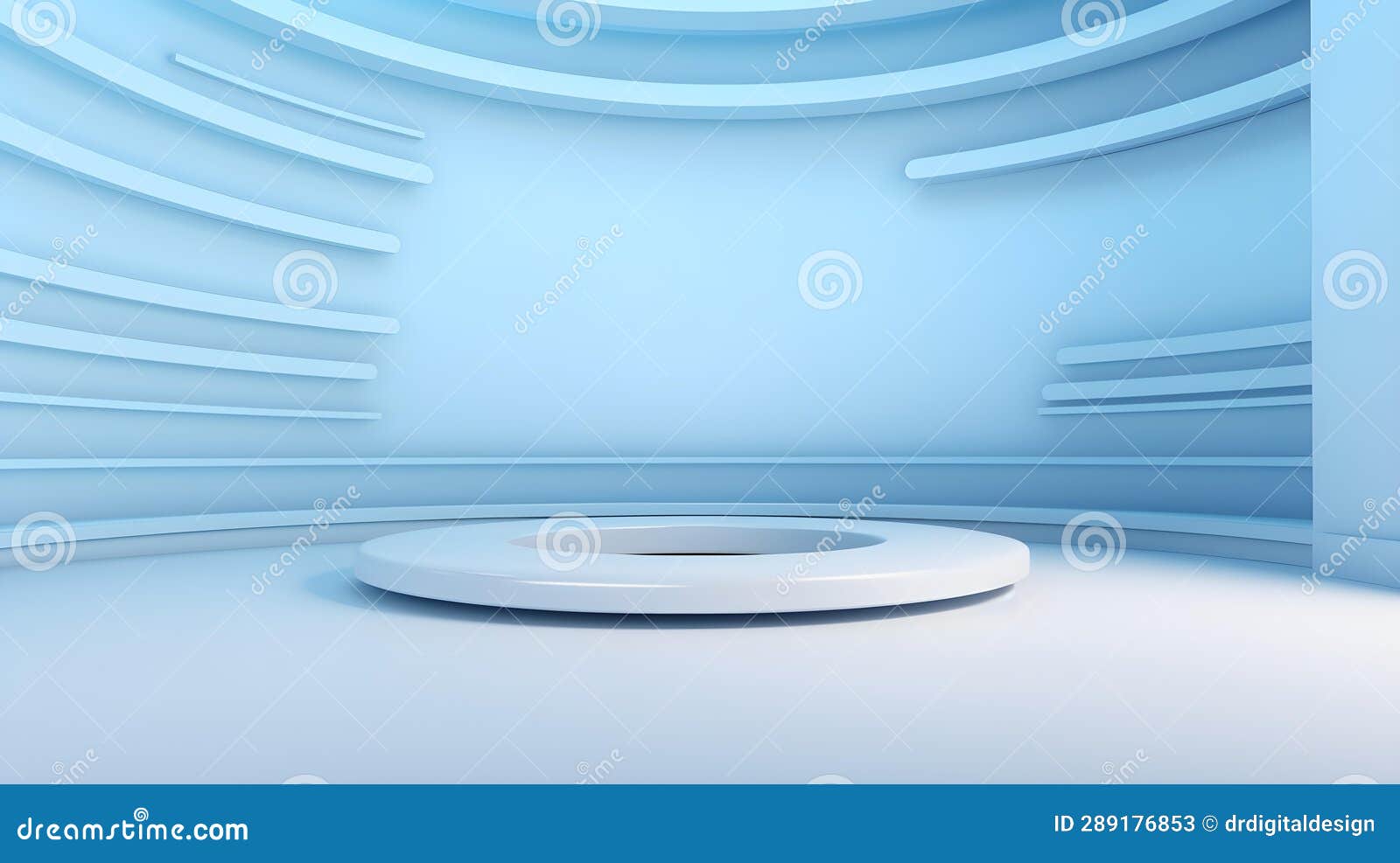 Modern Studio Background in Light Blue Colors. Elegant Room for Product ...